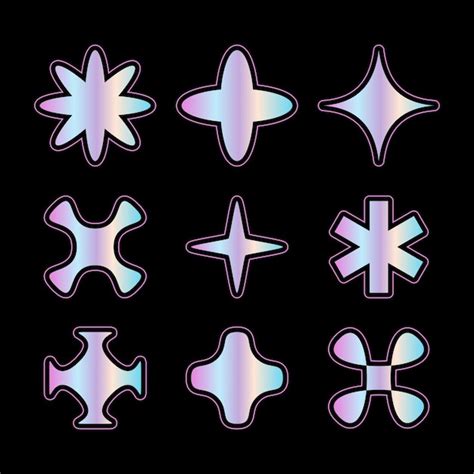 Premium Vector Gradient Y2k Shape Element Collection