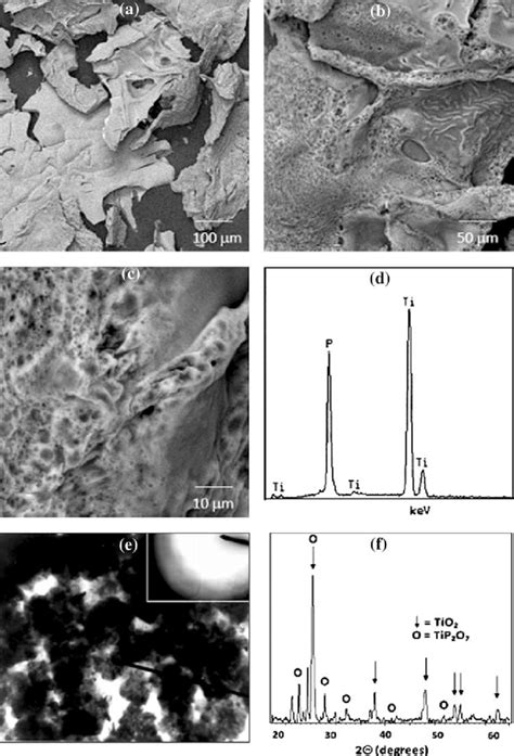 A C Sem At Several Magnifications D Edax E Tem Image And F Xrd