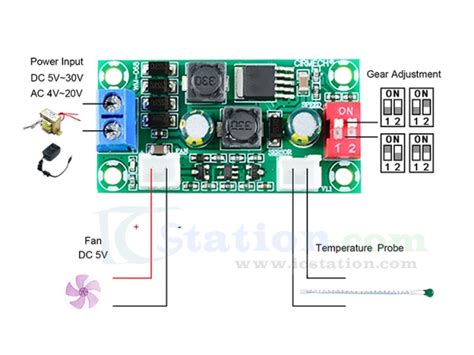 Dc 5v Fan Speed Control Module Automatic Temperature Controller For