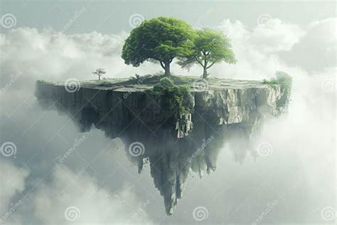 Ethereal Eden Floating Islands In The Void Stock Illustration