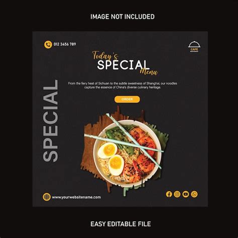 El cartel del menú del restaurante Vector Premium