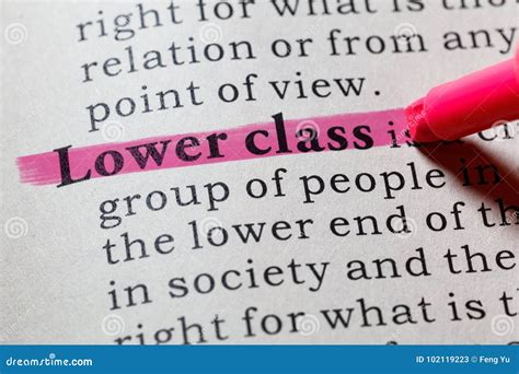 Definition Of Lower Class Stock Image Image Of Concept 102119223