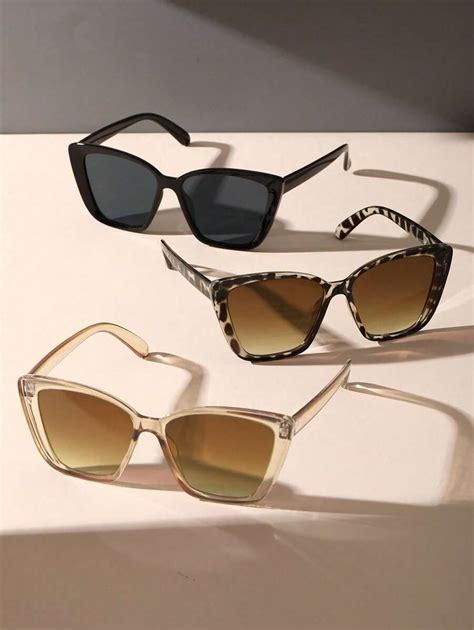 Elegantes 3 Pares De Gafas De Sol Con Montura De Ojo De Gato Para