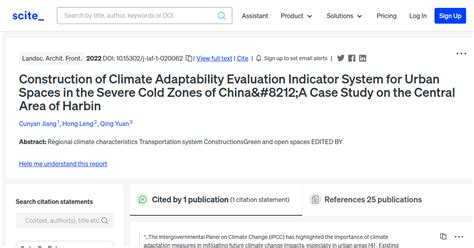 Construction Of Climate Adaptability Evaluation Indicator System For