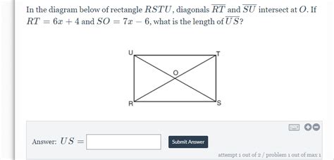Answered In The Diagram Below Of Rectangle Rstu Bartleby