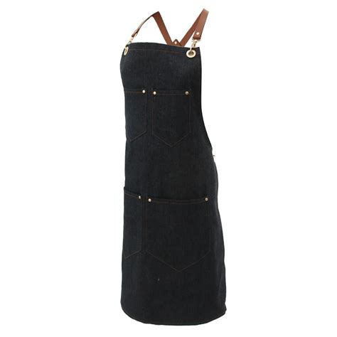 Multi Pockets Denim Bib Apron Barista Baker Barten Grandado
