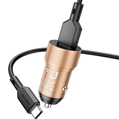 АЗУ Borofone Bz19a Wisdom С кабелем Type C Золотой купить по цене 83 грн в Киеве и Украине