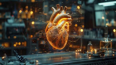 Advanced Heart Model Displayed In Cutting Edge Laboratory For
