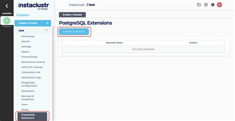 Enable Or Disable A Postgresql Extension Instaclustr