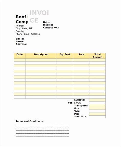 Free Roofing Estimate Template New Roof Invoice 10 Roof Repair