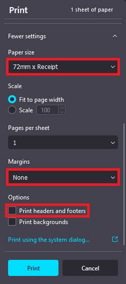 How To Configure Margins And Paper Size On Web Browsers Help Center