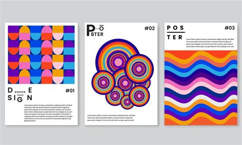 Abstract Geometric Pattern Background Vector Circle Triangle And Square Lines Color Art Design