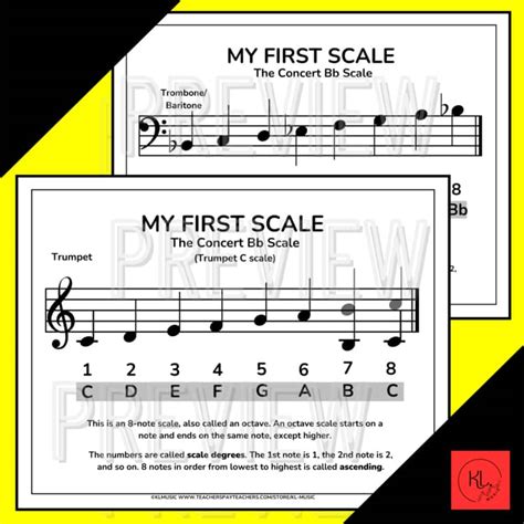 Concert Bb Scale For Beginners My First Scale Series Elementary By Kl Music