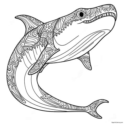 Mosasaurus Megalodon Coloring Page 50722 40608
