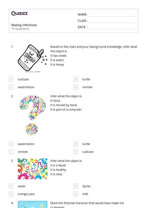 50 Making Inferences Worksheets For 2nd Grade On Quizizz Free