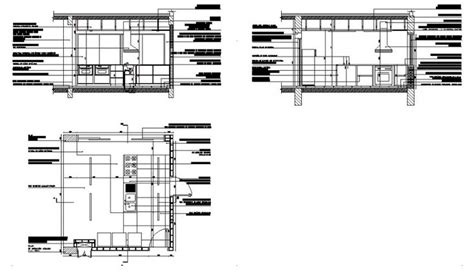 Kitchen Sectional Elevation Model Cadbull