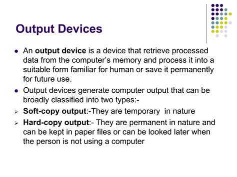 Itc Lec Output Devices PPT Computer Peripherals Computing