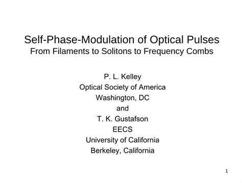 Pdf Self Phase Modulation Of Optical Pulses Dokumen Tips