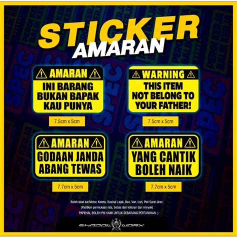 Sticker Print Amaran Ini Barang Bukan Bapak Kau Puinya 🔥🔥🔥 Shopee Malaysia