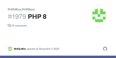 php 8 · issue 1979 · phpoffice phpword · github