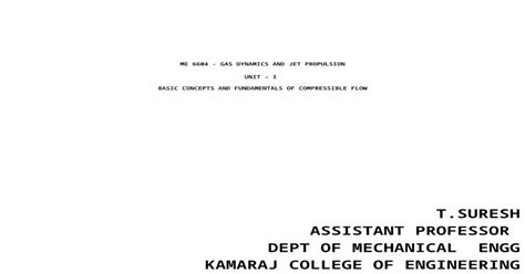 pptx unit i basic concepts and isentropic flow in variable area