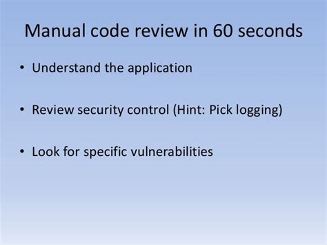 Manual Code Review