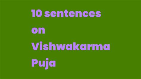 10 Sentences On Vishwakarma Puja Write A Topic