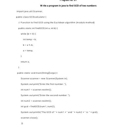 Write A Program In Java To Find Gcd Of Two Numbers Java Import Javauti