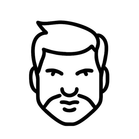 Premium Vector Man Face White Icon Vector Illustration