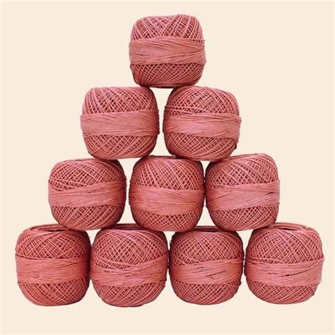 Coral Pink Crochet Cotton Threads Crochet Cotton क्रोशिया वाला सूती