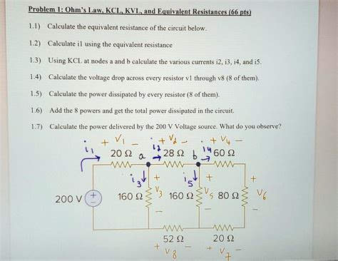 solved texts problem 1 ohm s law kcl kvl and equivalent