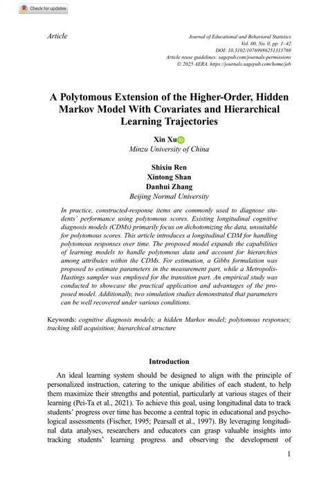 Pdf A Polytomous Extension Of The Higher Order Hidden Markov Model