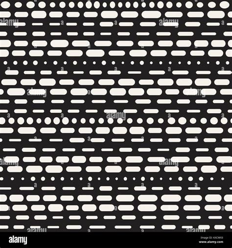 Black And White Irregular Rounded Dashed Lines Pattern Modern Abstract