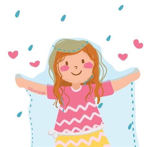 Premium Vector Vector Happy Girl In Rain