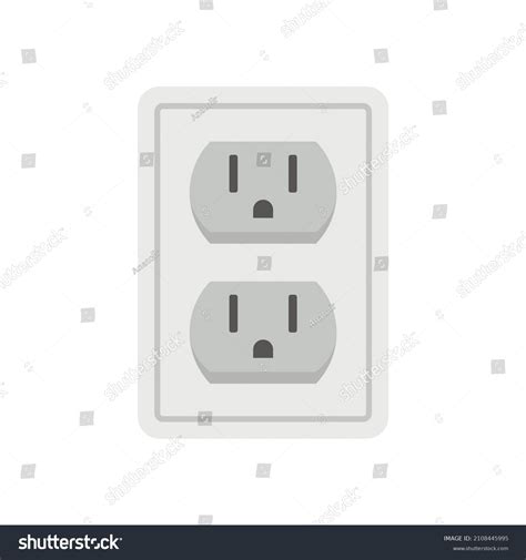 Double Power Socket Icon Flat Illustration Stock Vector Royalty Free