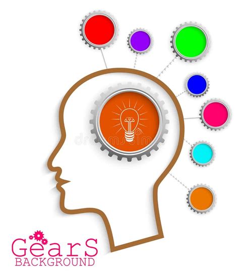 Brain Head Idea Link Concept Gears Stock Vector Illustration Of Head