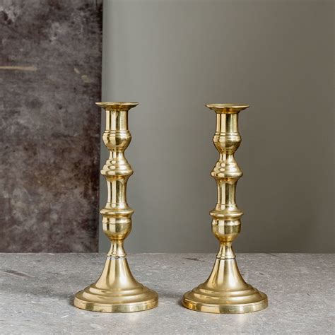 Pair Of Early Nineteenth Century Brass Candlesticks Lassco England