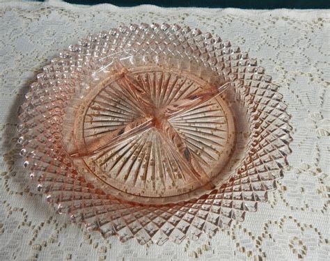 Pink Depression Glass Anchor Hocking Miss America Pink 4 Part Relish