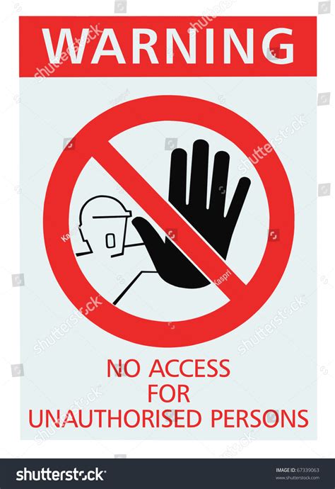 No Access For Unauthorised Persons Red Sign Isolated Unauthorized