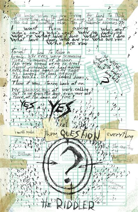 Riddler Year One Issue Five Riddler Commonplace Book Riddles