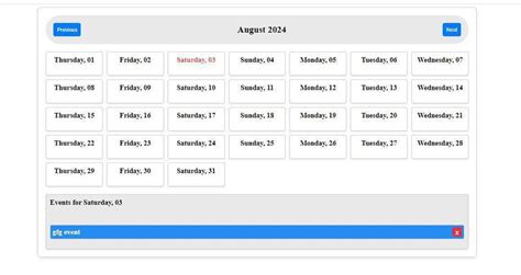 Event Calender Using Angular Geeksforgeeks