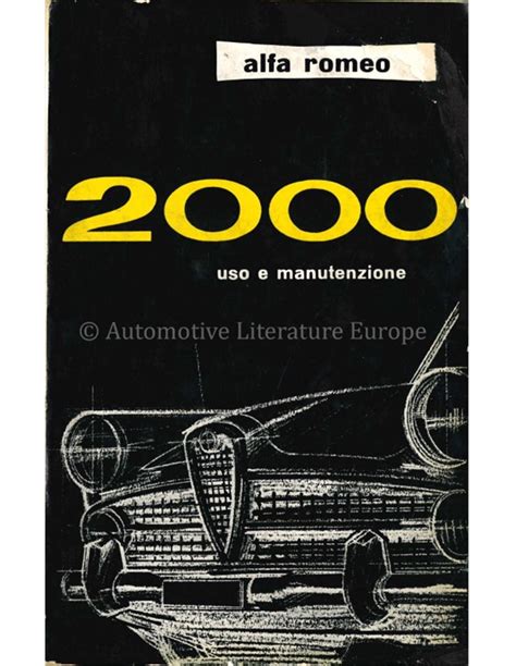 1961 Alfa Romeo 2000 Betriebsanleitung Italienisch