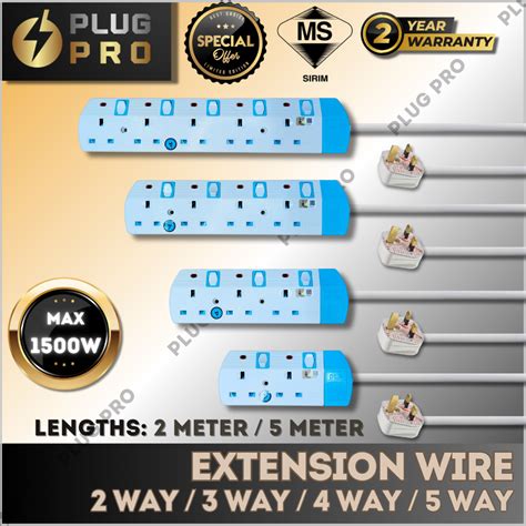 Extension Plug 2 3 4 5 Way D2 Trailing Socket Extension Soket