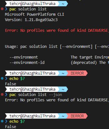 Exit Code Not Set For Pac Solution List Issue Microsoft Powerplatform Vscode GitHub