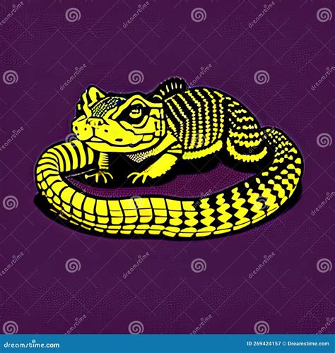 Puff Adder Feeding On A Mouse Made With Generative Ai Illustration