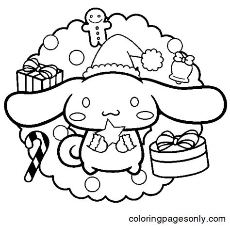A Black And White Drawing Of A Rabbit With Presents In Its Lap Wearing