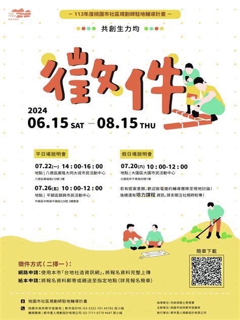 個案補助最高40萬 113年度桃園社區空間改造計畫徵件中 蕃新聞