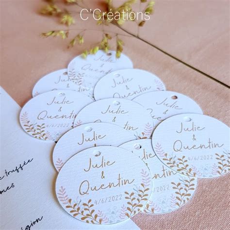 Etiquettes personnalisées rose nude pour mariage baptême ou tout