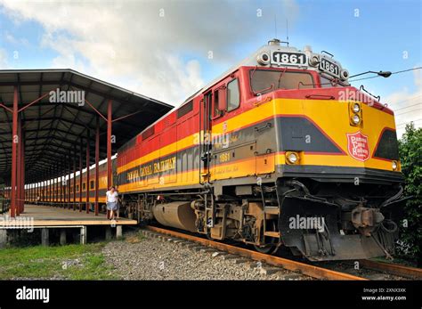 Passenger Train Parked At Colon Station Panama Canal Railway That