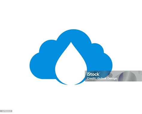 Nuage Avec Silhouette De Goutte Deau Au Milieu Vecteurs Libres De